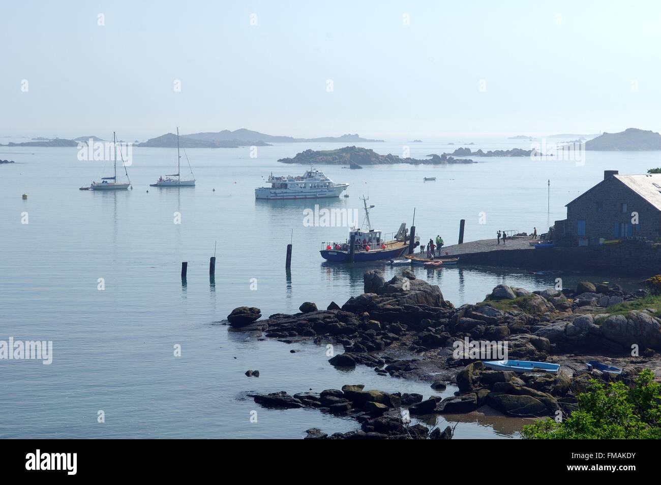 France, Manche, Chausey islands, the pier Stock Photo - Alamy