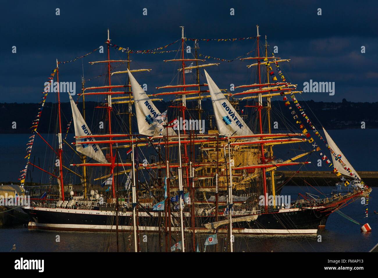 France, Finistere, Brest, Tonnerres de Brest, Russian sailing ship ...