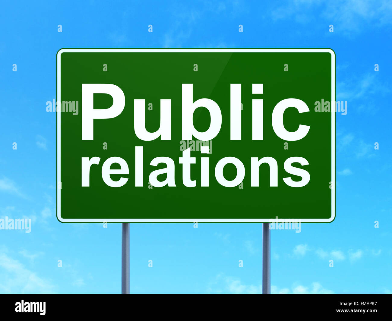 Advertising concept: Public Relations on road sign background Stock ...