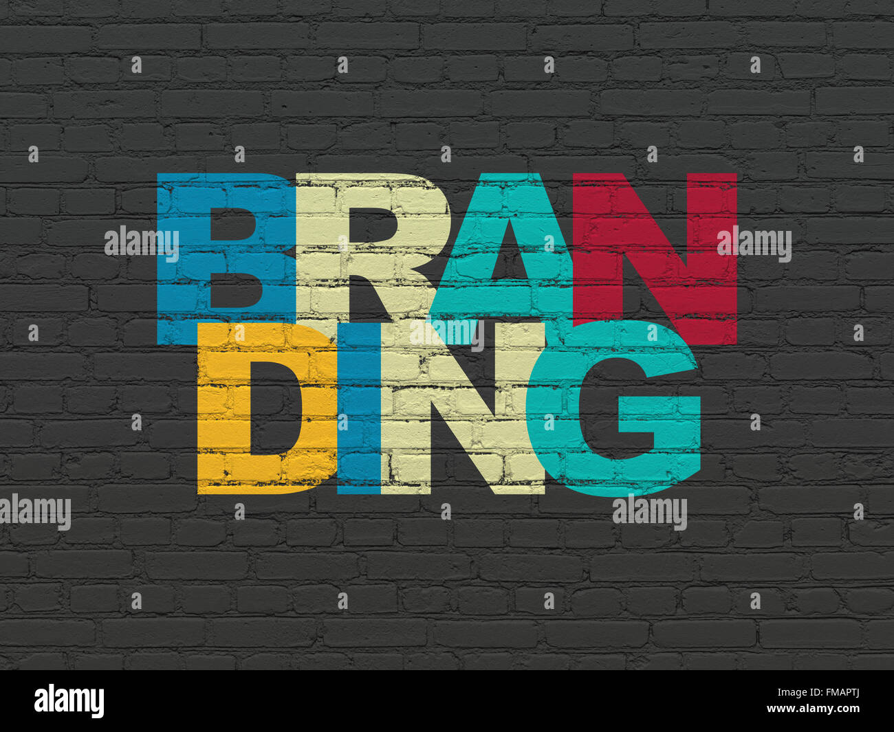 Marketing concept: Branding on wall background Stock Photo - Alamy