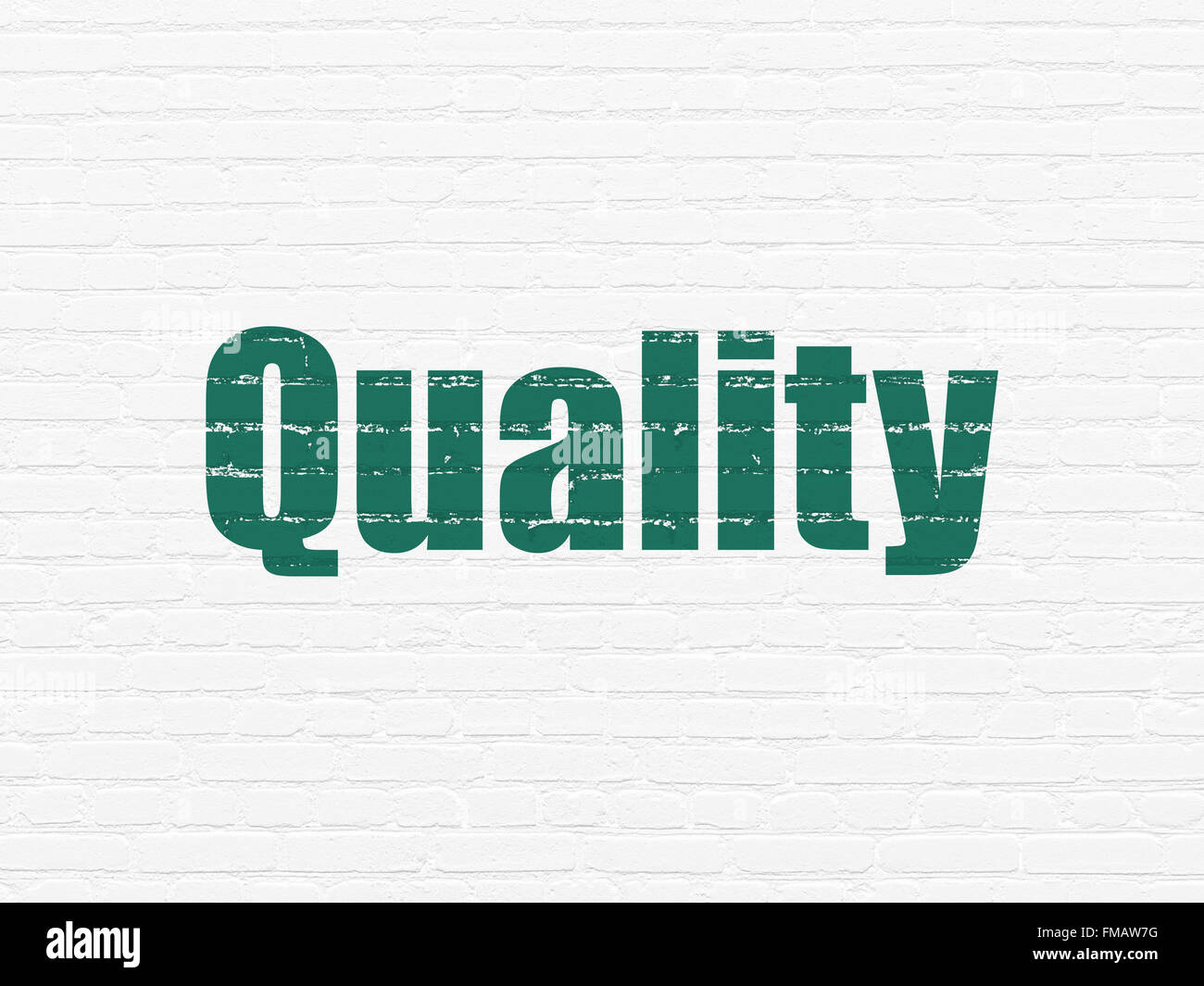 Marketing concept: Quality on wall background Stock Photo - Alamy