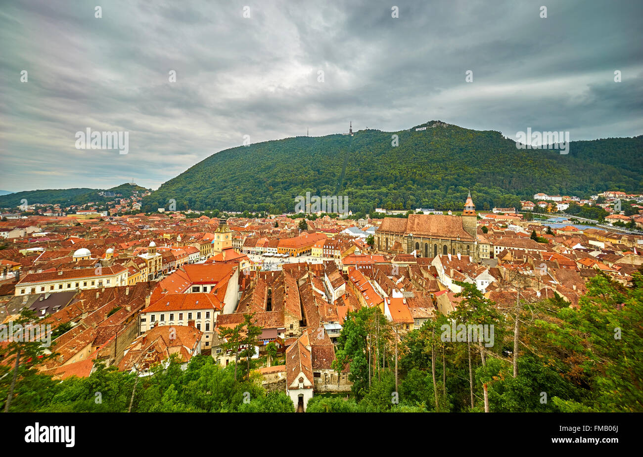 Aerial view of Brasov City, Romania Stock Photo - Alamy