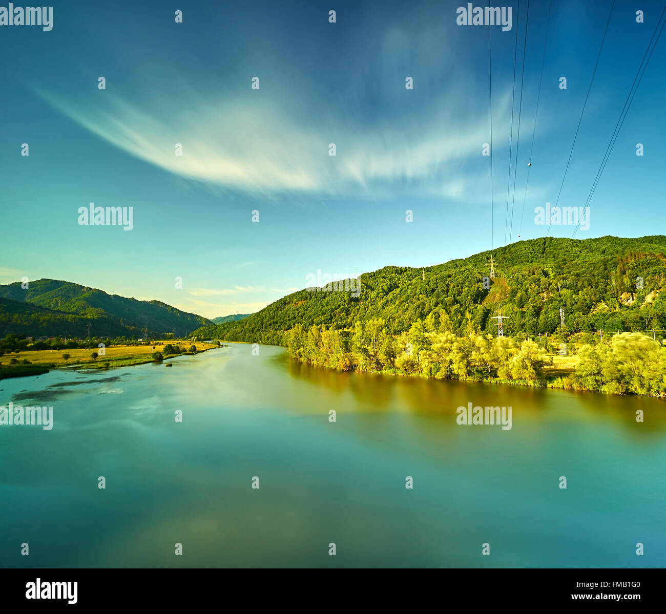 Olt River Landscape in Romanian Mountains Stock Photo - Alamy