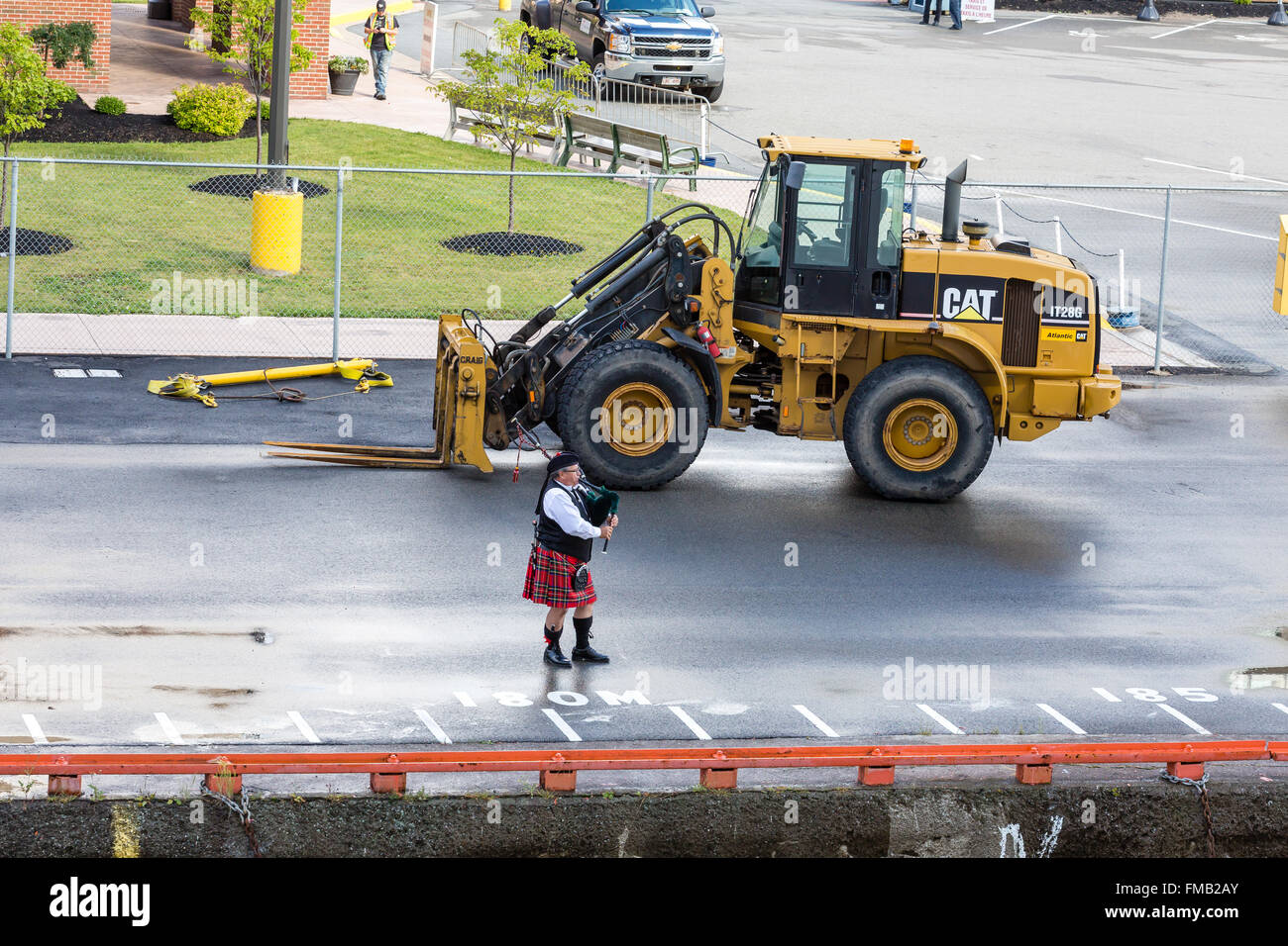 Bagpipe Player by Fork Lift on Saint John Pier Stock Photo - Alamy
