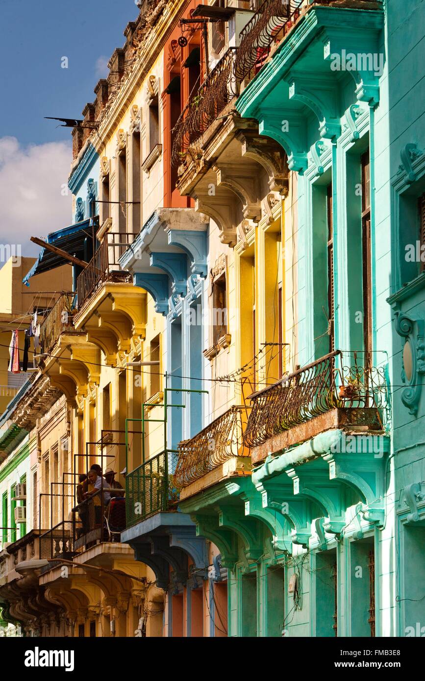 Cuba, Havana, listed as World Heritage by UNESCO, Colorful street of ...