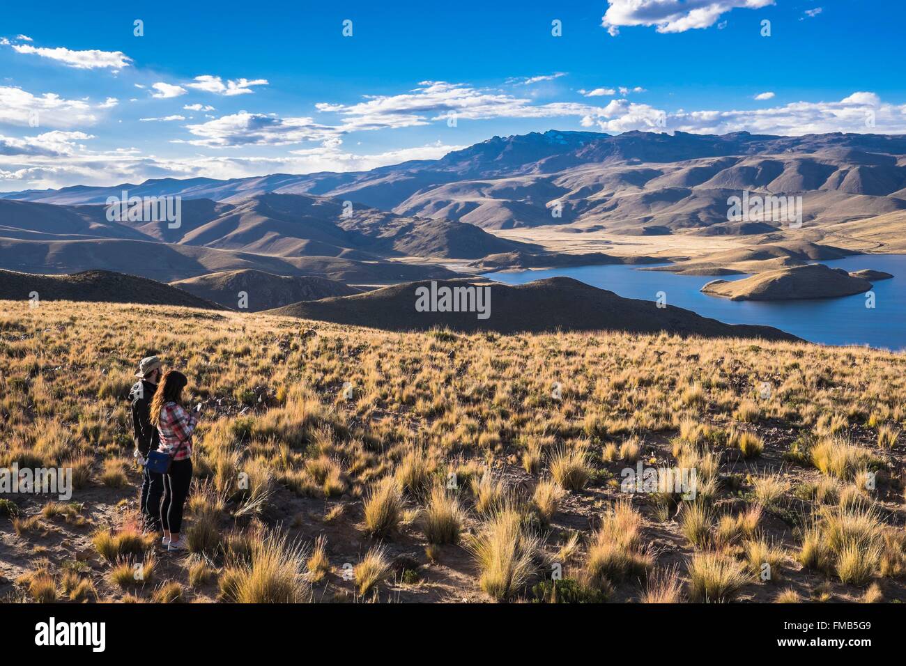 Peru, Puno Province, the road between Chivay and Puno, Laguna ...