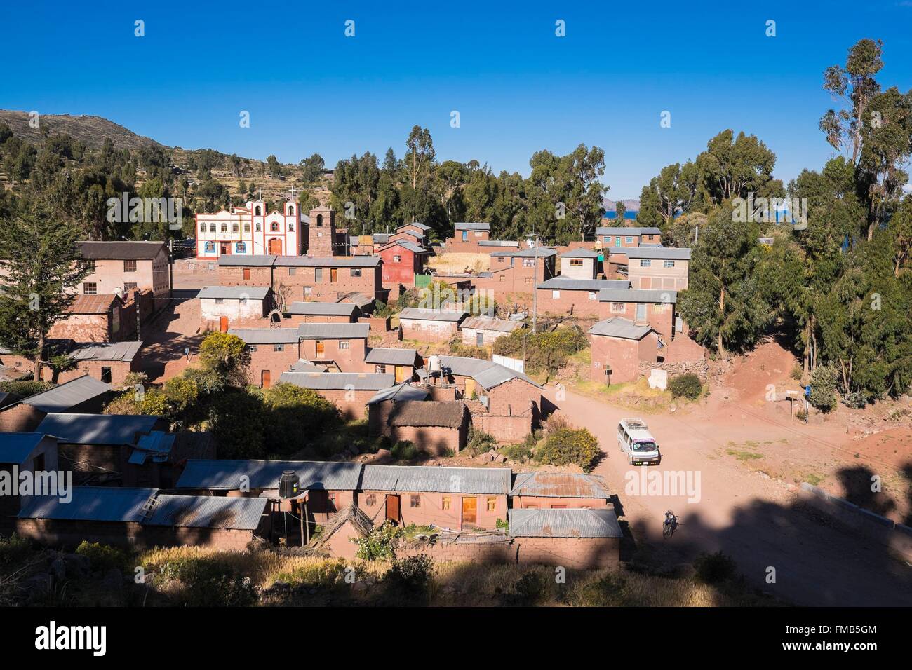 Peru, Puno Province, Titicaca lake, Capachica peninsula, Llachon ...