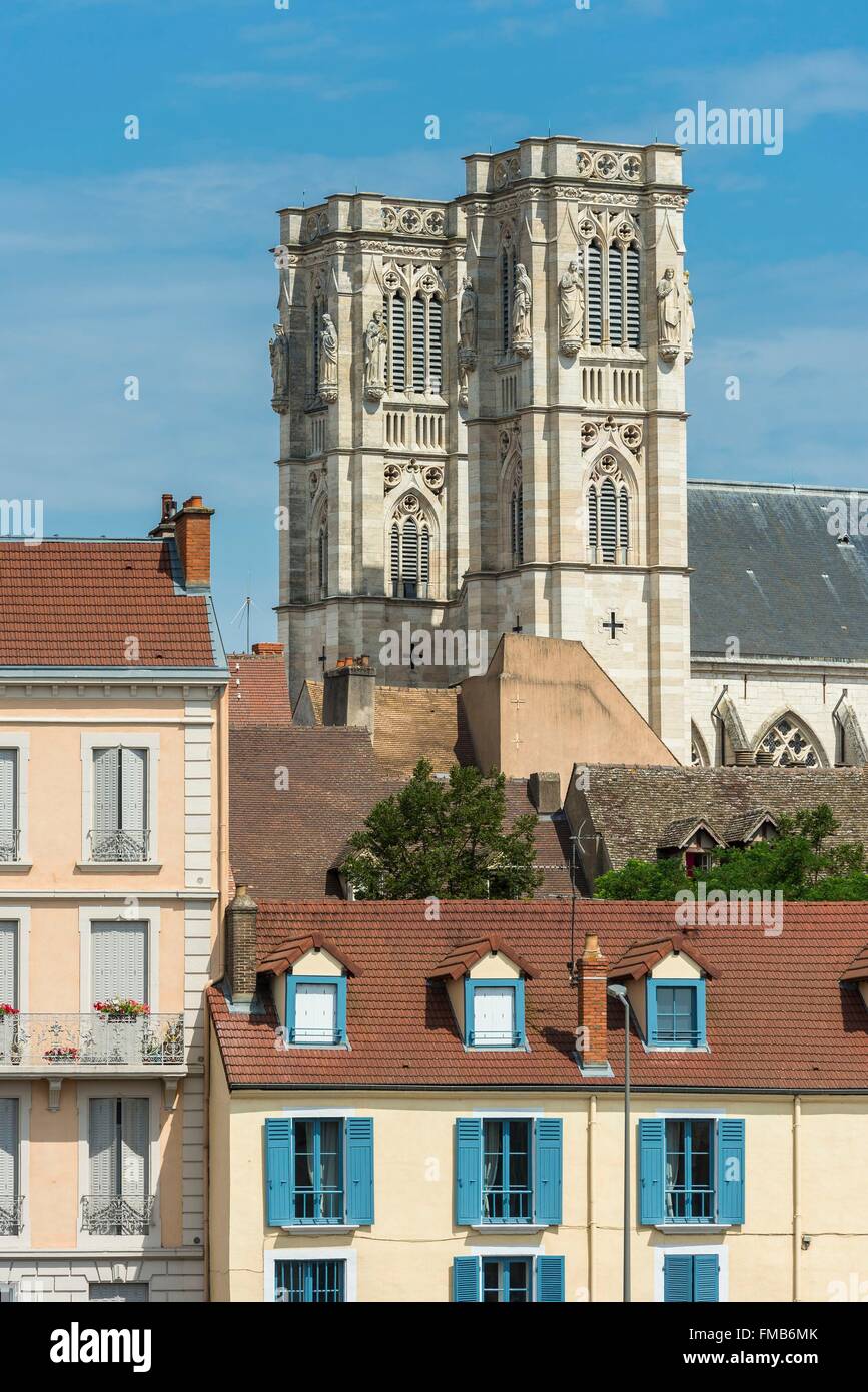 France, Saone et Loire, Chalon sur Saone, Saint Vincent cathedral ...