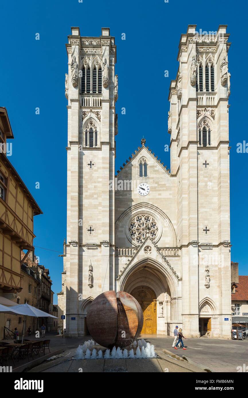 France, Saone et Loire, Chalon sur Saone, Saint Vincent square, Saint ...