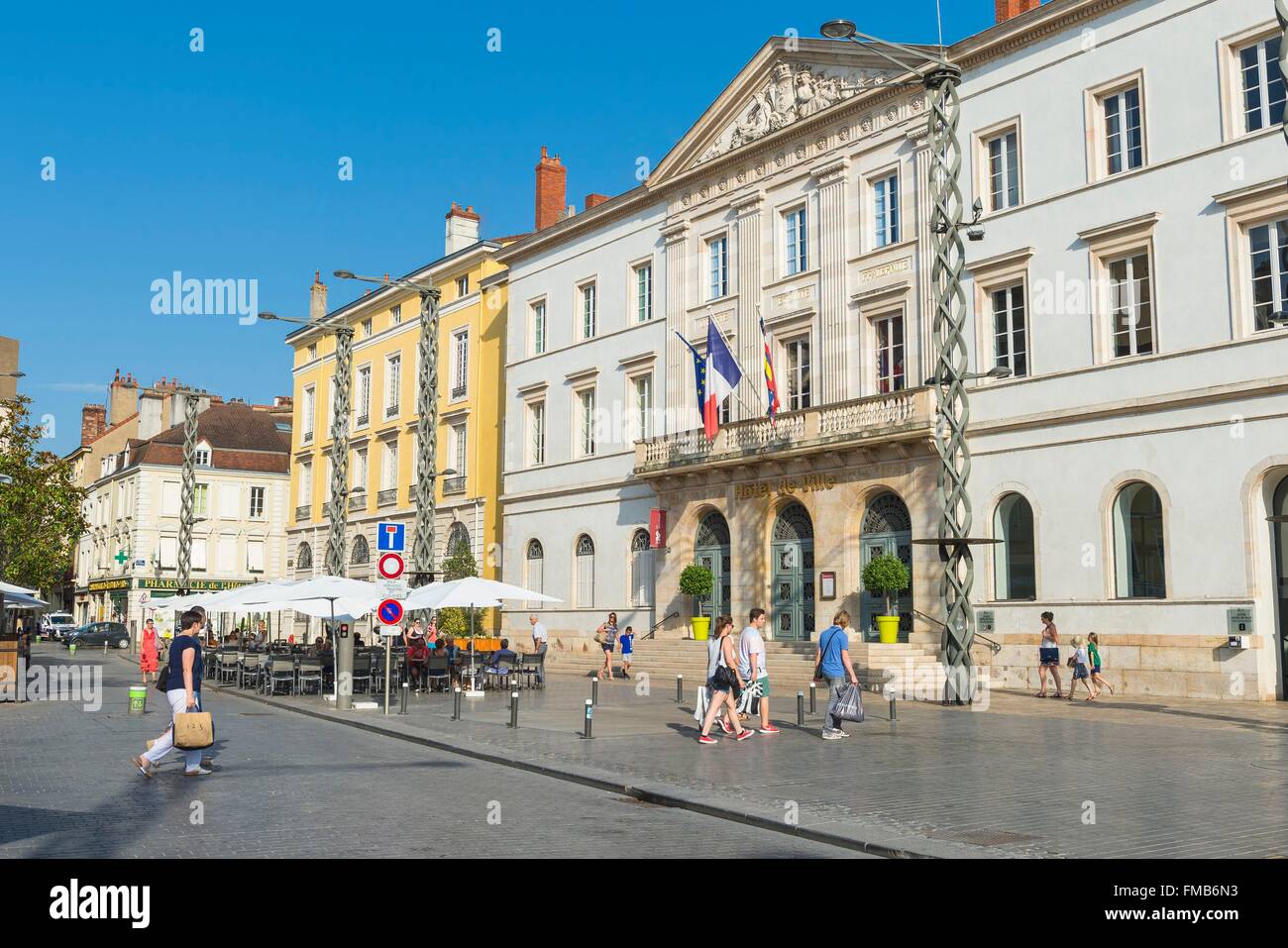 France, Saone et Loire, Chalon sur Saone, Town Hall square Stock Photo ...