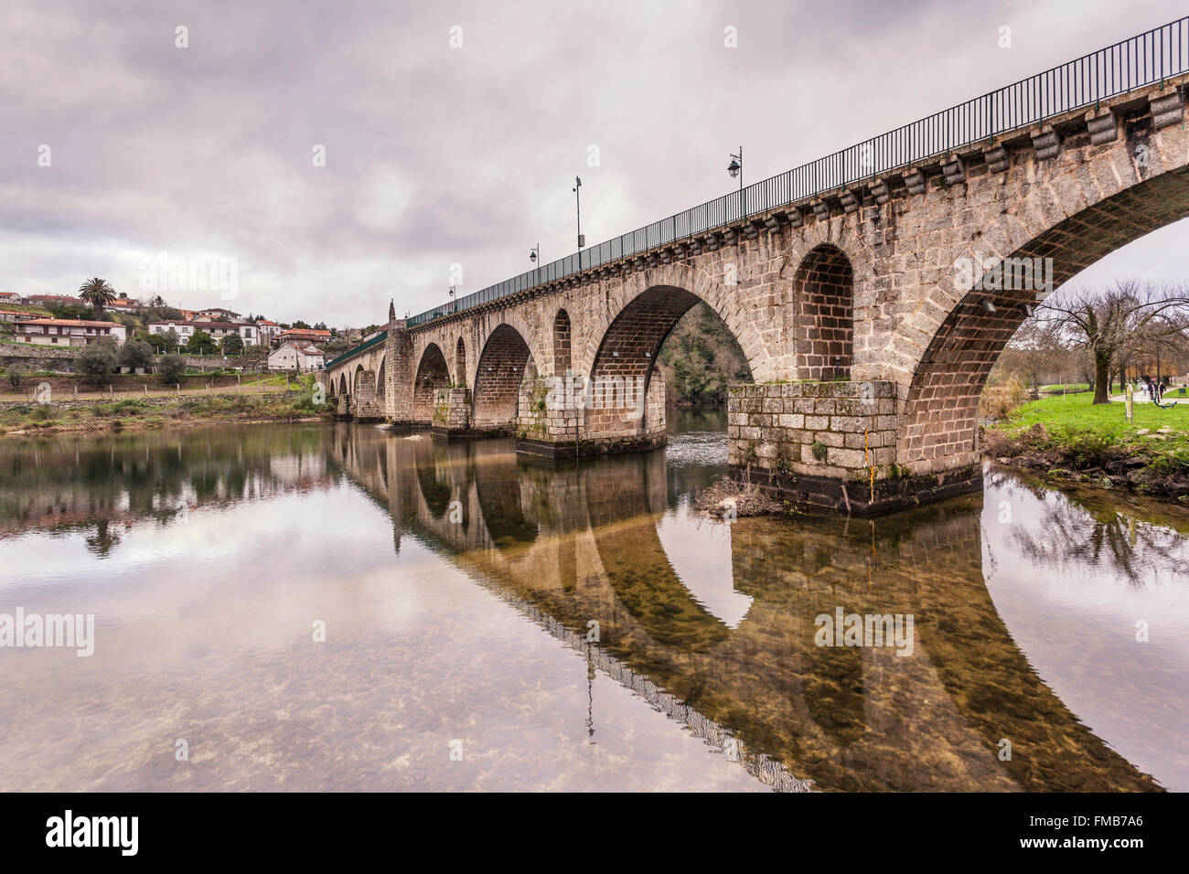 Bridge of Ponte da Barca at sunset, north of Portugal Stock Photo - Alamy