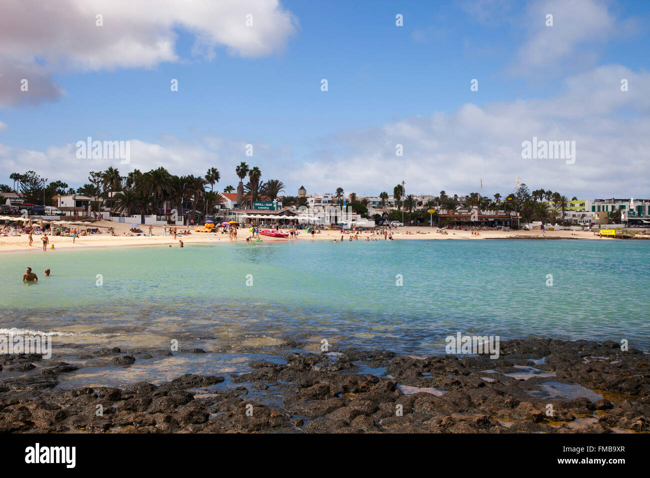 beach, Corralejo town, Fuerteventura island, Canary archipelago, Spain ...
