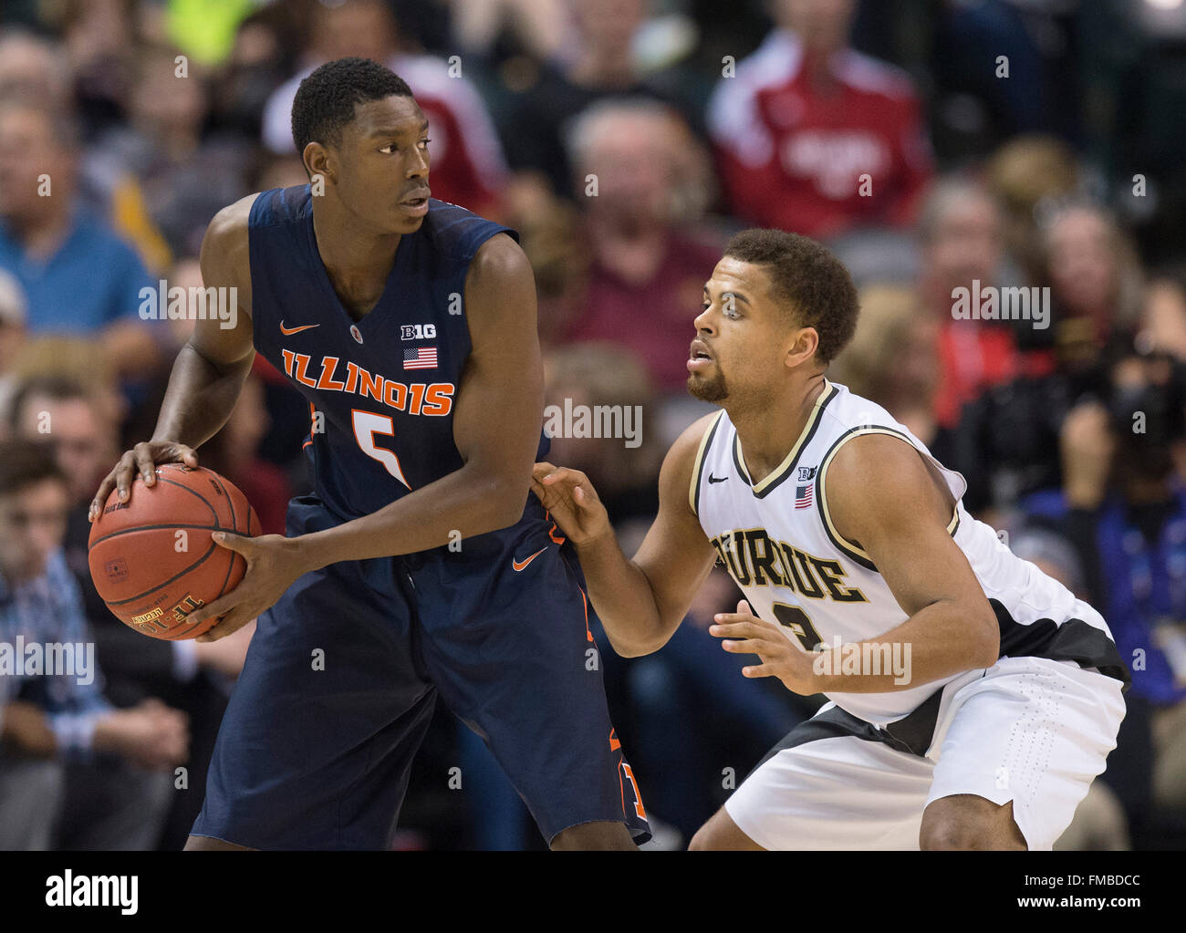 Indianapolis, IN. USA. 11th Mar, 2016. Illinois Fighting Illini guard Jalen Coleman-Lands #5 ...