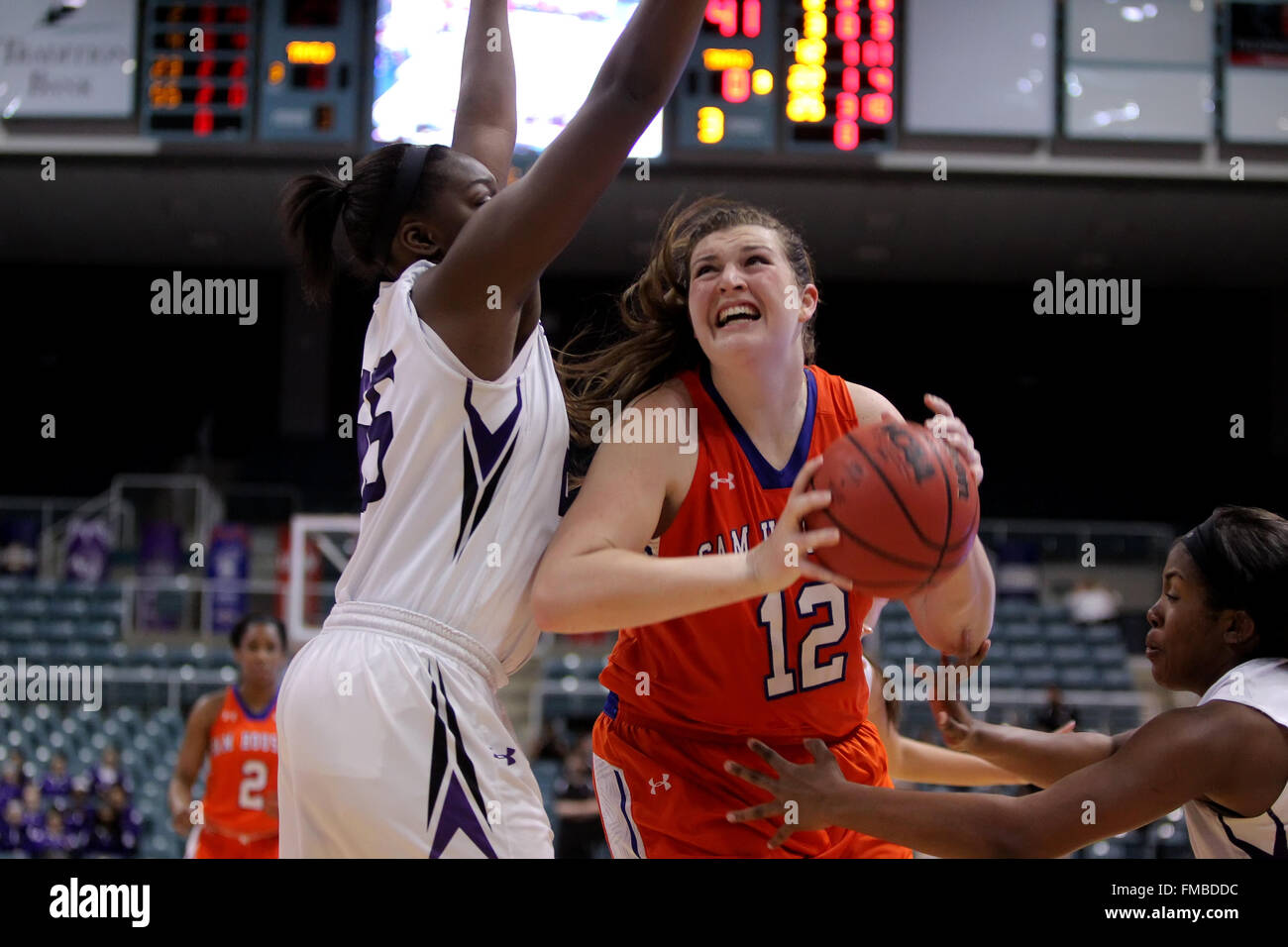 Katy, TX, USA. 11th Mar, 2016. Sam Houston State center Angela Beadle ...