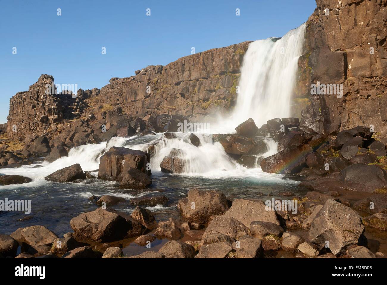 Iceland, Golden Circle, the plain of Parliament, Thingvellir, the fault ...