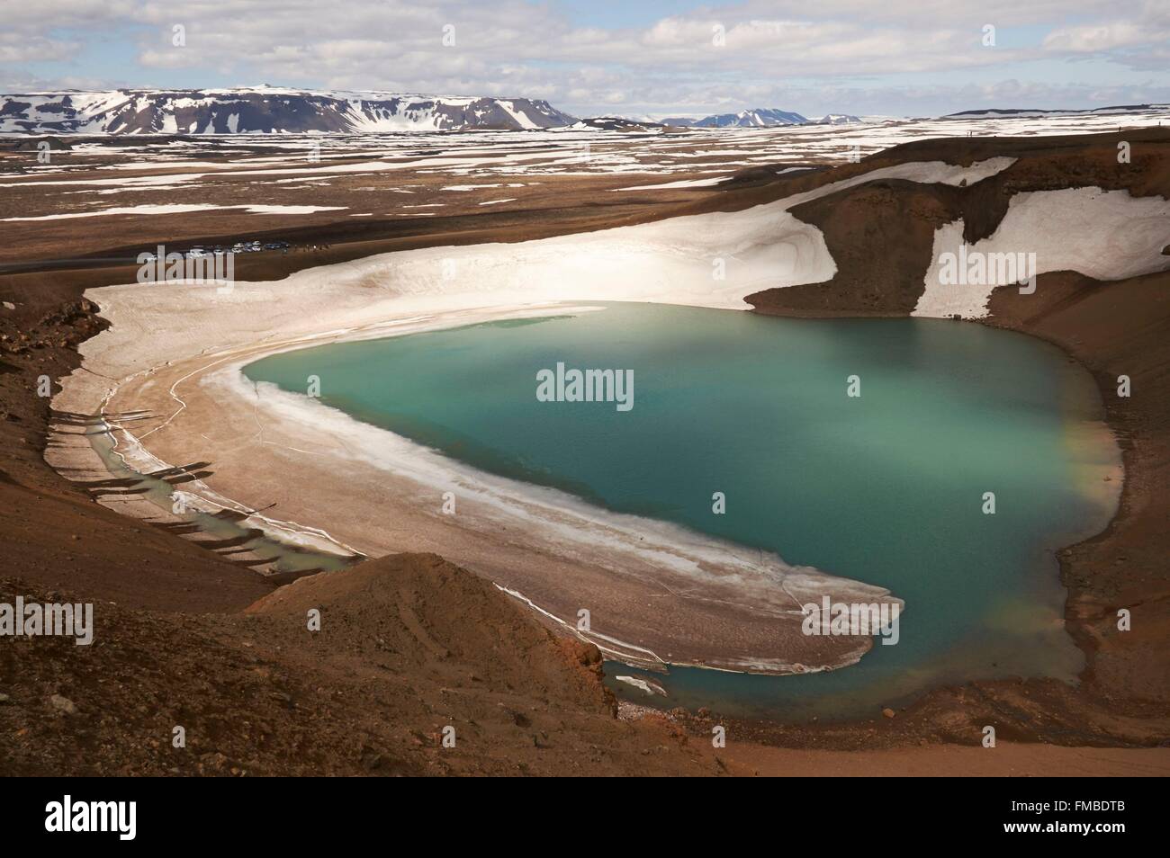 Iceland, North, Krafla volcano, the Viti lake and crater Stock Photo ...