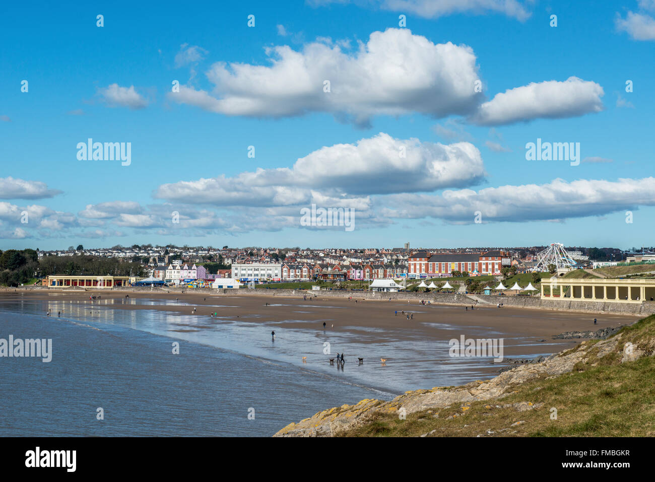 Whitmore Bay, a popular beach and tourist and visitor resort on Barry ...