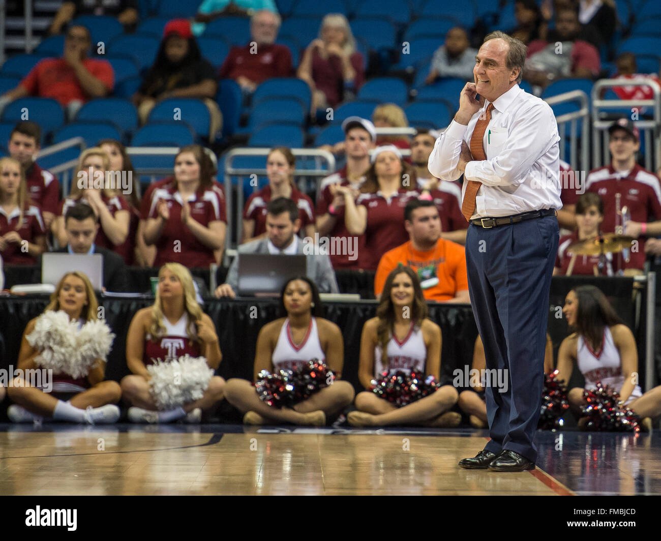Orlando, FL, USA. 11th Mar, 2016. Temple head coach Fran Dunphy as seen ...