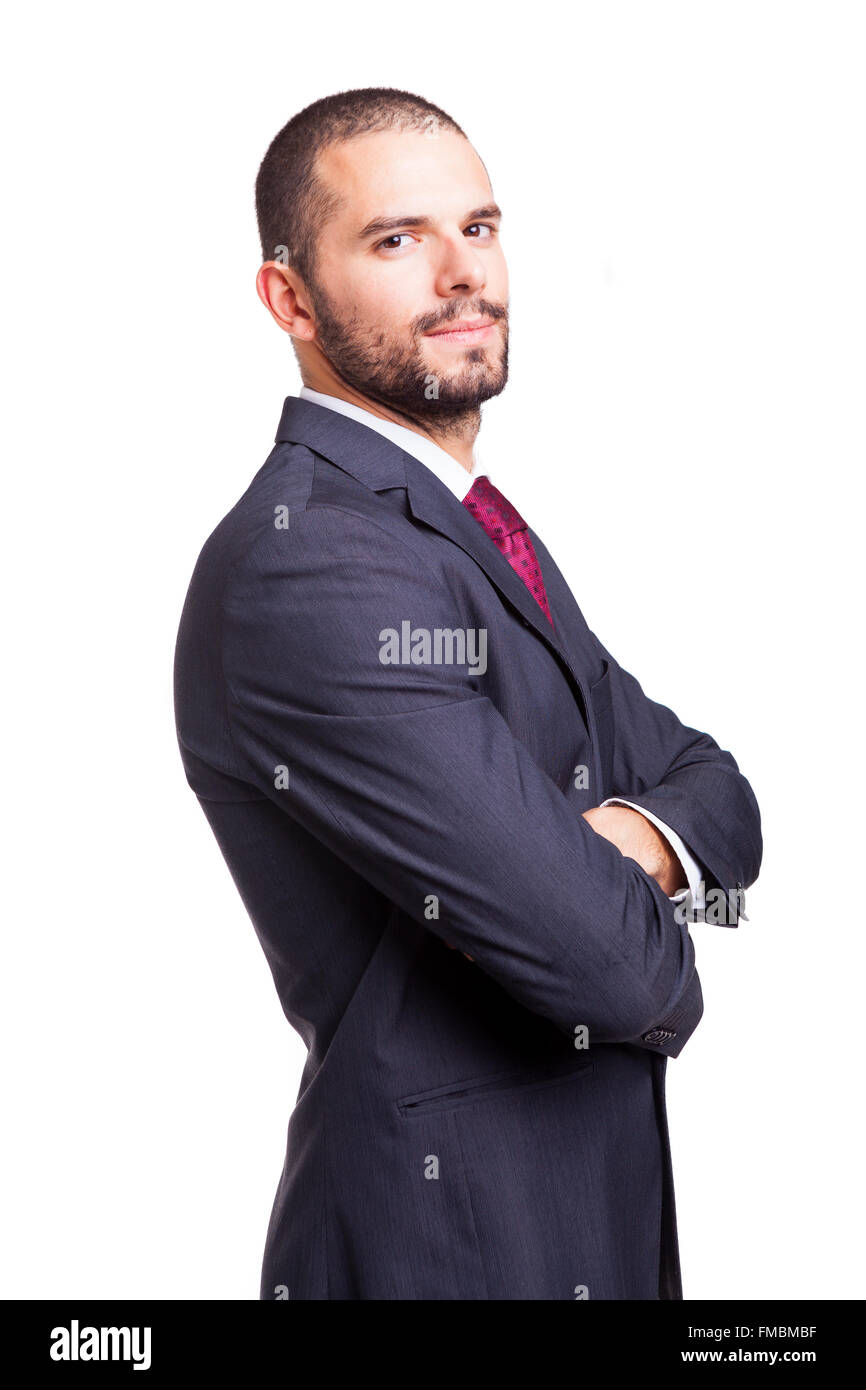 Portrait of a serious businessman, isolated on white background Stock ...