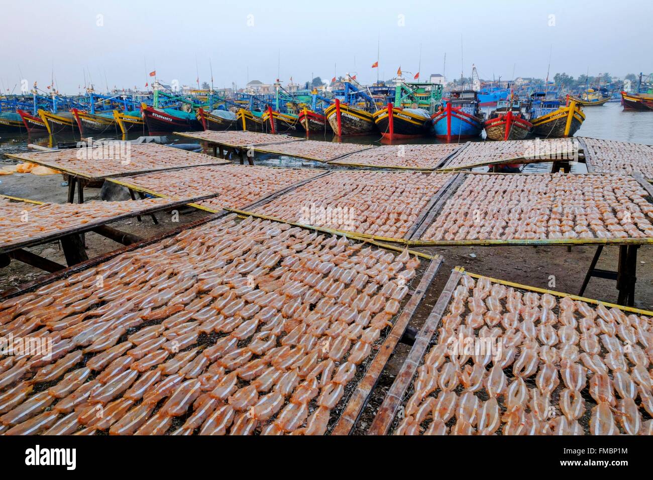 Vietnam, Binh Thuan province Phan Ri Cua, the fishing port Stock Photo ...