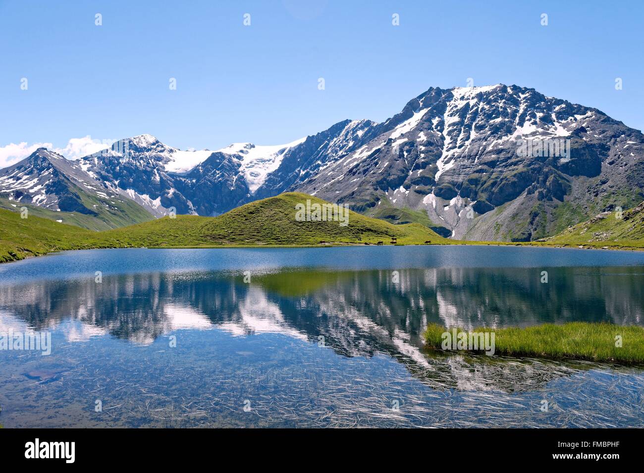 France, Savoie, Sainte Foy Tarentaise, Haute Tarentaise, The lake le ...