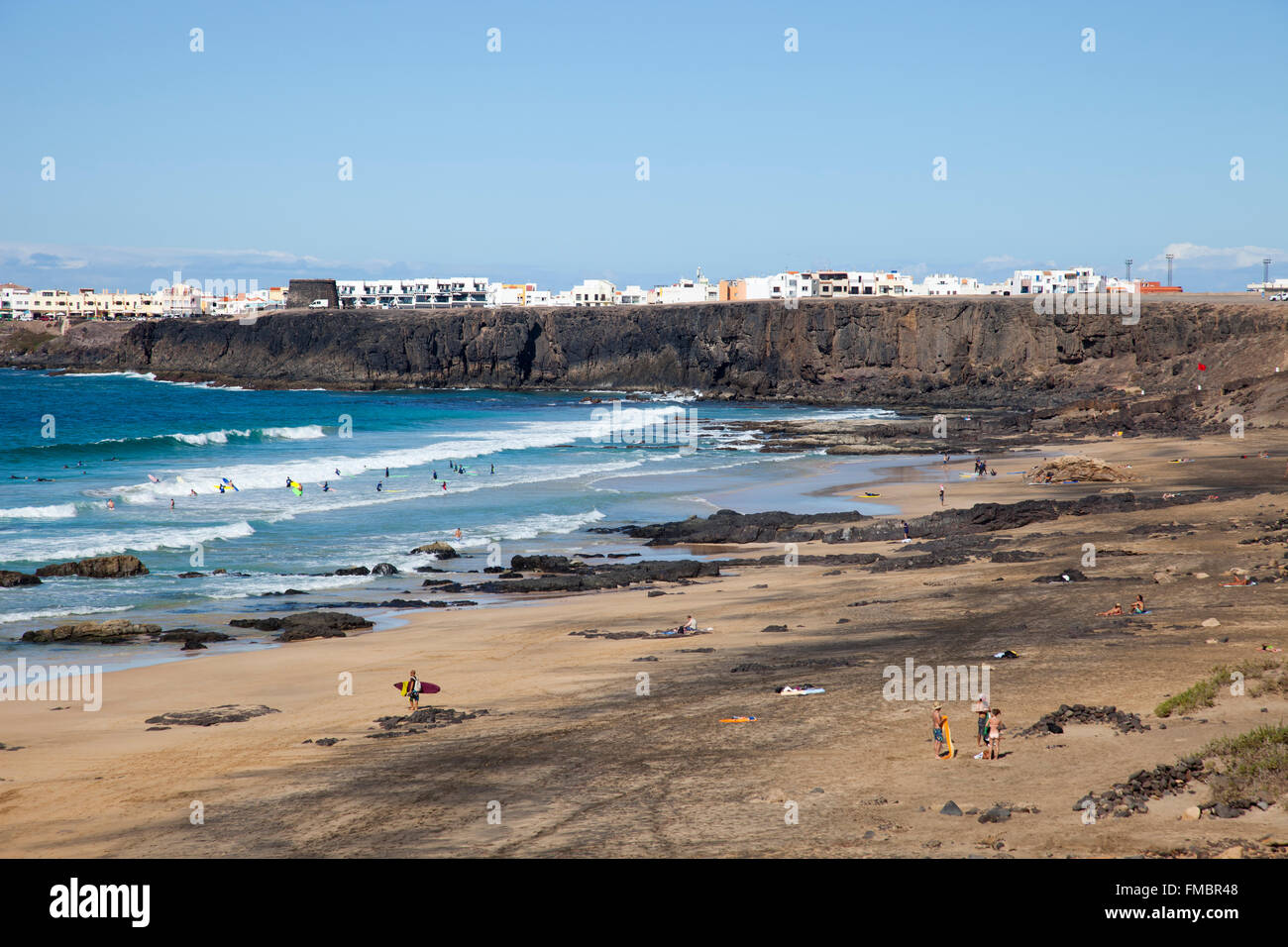 beach, El Cotillo town, Fuerteventura island, Canary archipelago, Spain ...