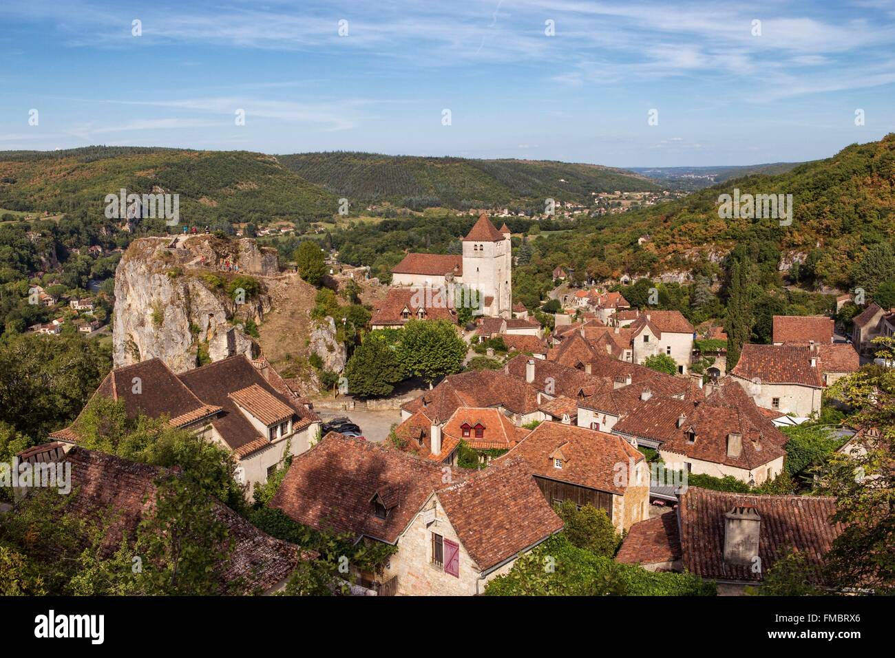 France, Lot, Saint Cirq Lapopie, labelled Les Plus Beaux Villages de ...