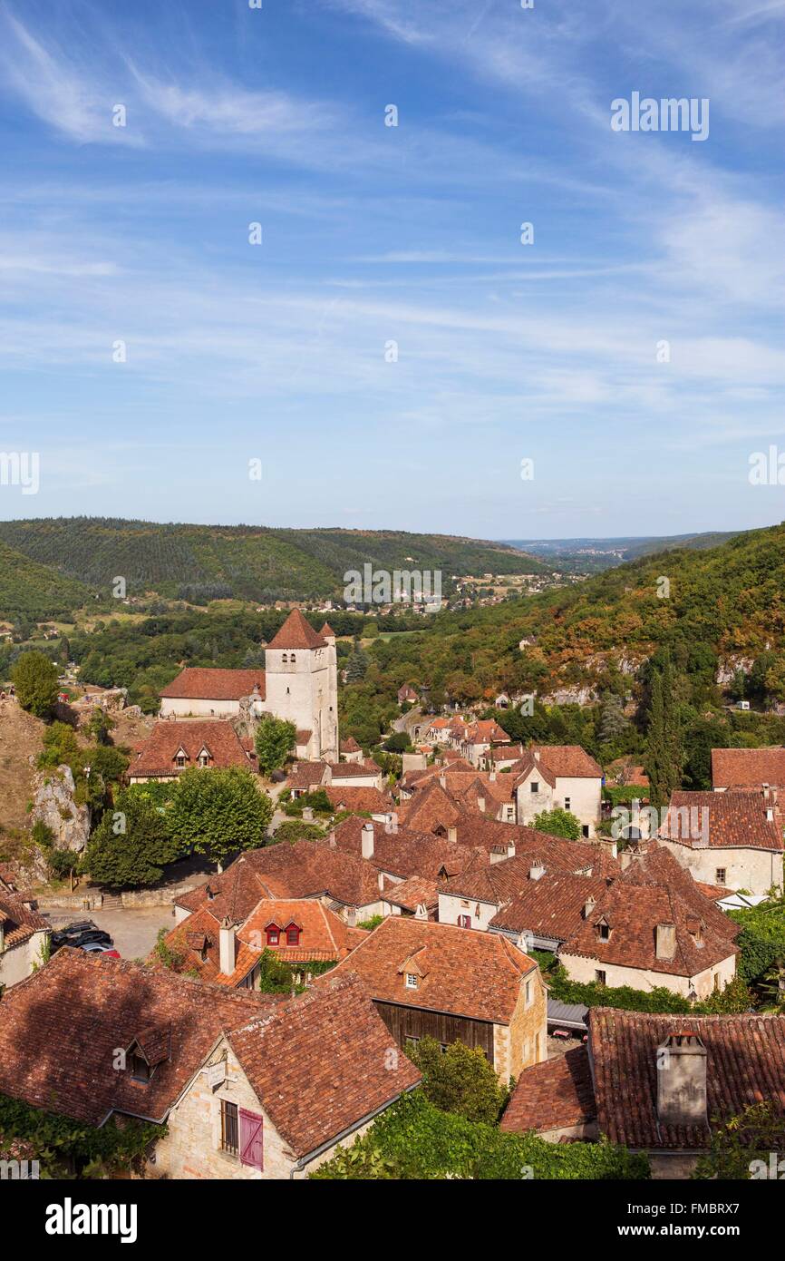 France, Lot, Saint Cirq Lapopie, labelled Les Plus Beaux Villages de ...