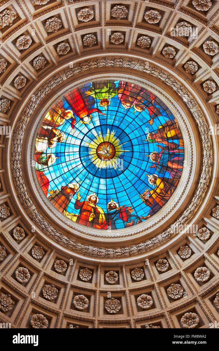 France, Eure et Loir, Dreux, St. Louis Royal Chapel, Large glass roof ...