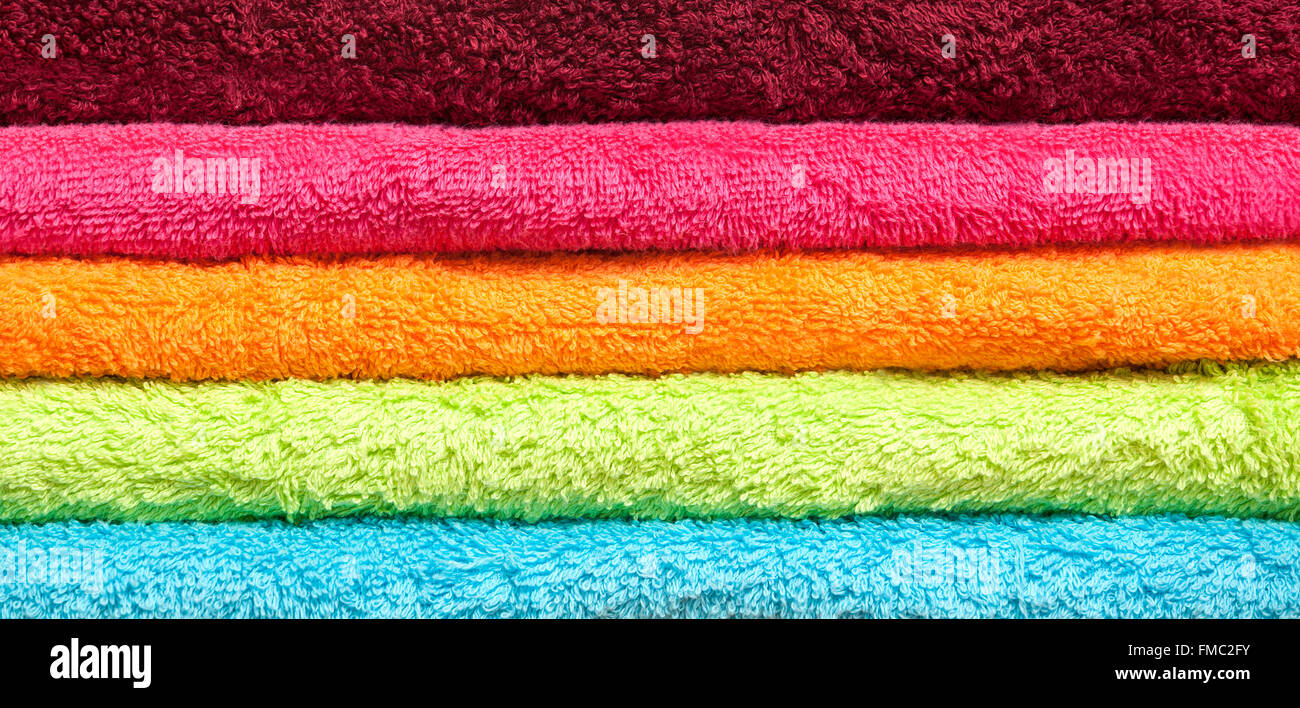 Colorful towels background Stock Photo - Alamy