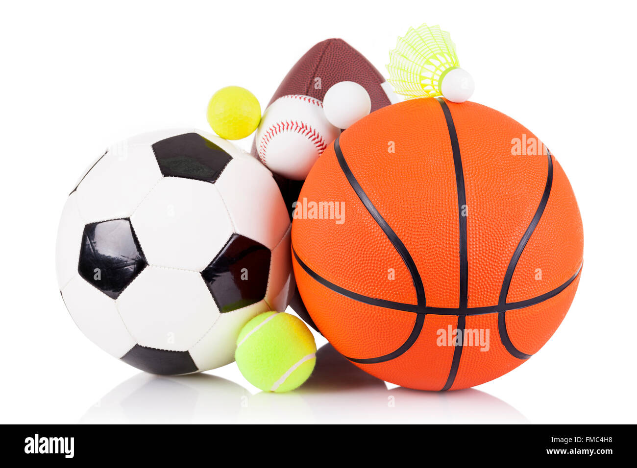 Set of sport balls isolated on white background Stock Photo - Alamy