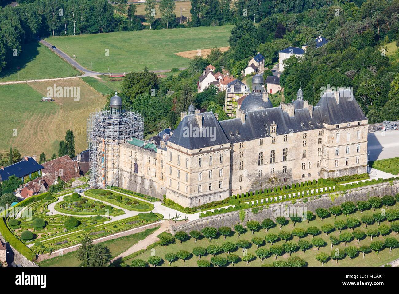 Aerial view castle hautefort hi-res stock photography and images - Alamy