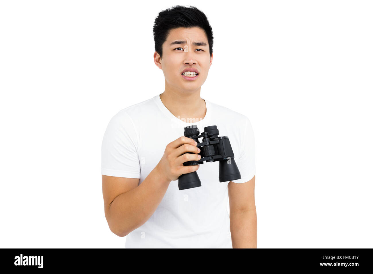 Man holding binoculars hi-res stock photography and images - Alamy