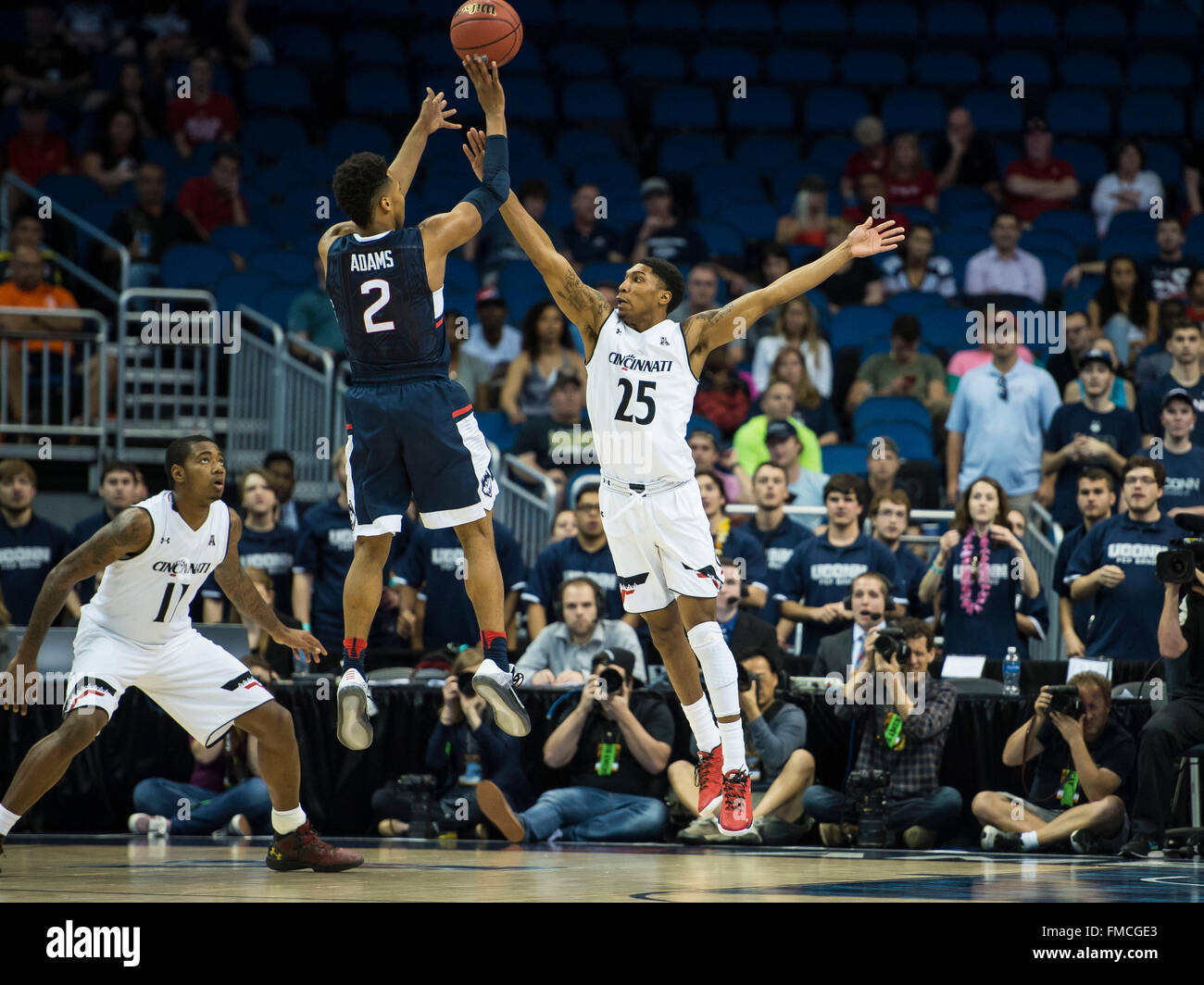 Orlando, FL, USA. 11th Mar, 2016. Connecticut guard Jalen Adams (2 ...
