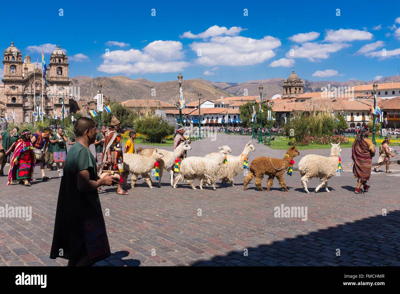Peru, Cusco Province, Cusco, listed as World Heritage by UNESCO, Inti ...