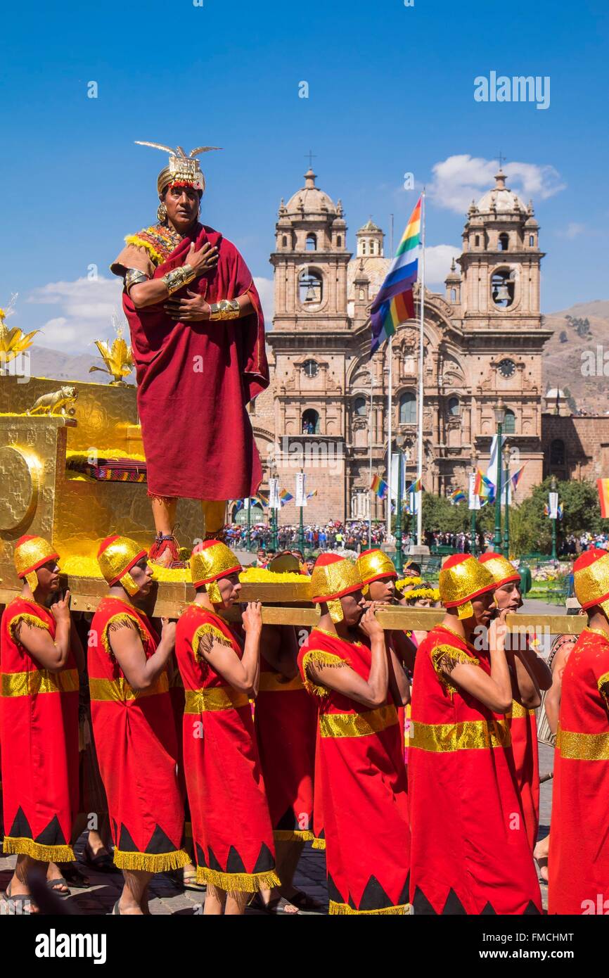 Peru, Cusco Province, Cusco, listed as World Heritage by UNESCO, Inti ...