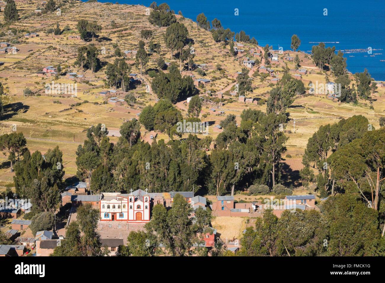 Peru, Puno Province, Titicaca lake, Capachica peninsula, Llachon ...