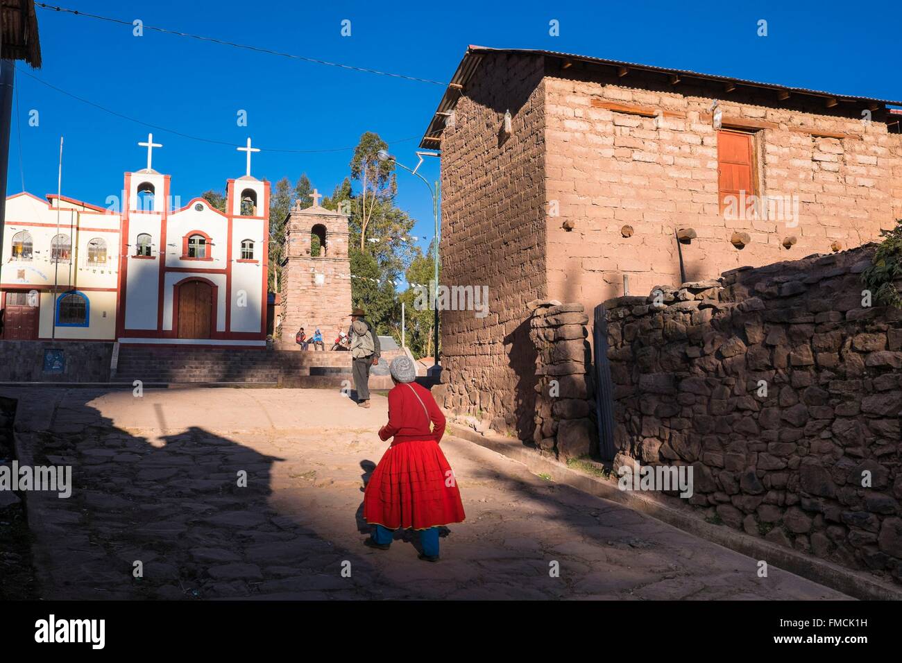 Peru, Puno Province, Titicaca lake, Capachica peninsula, Llachon ...