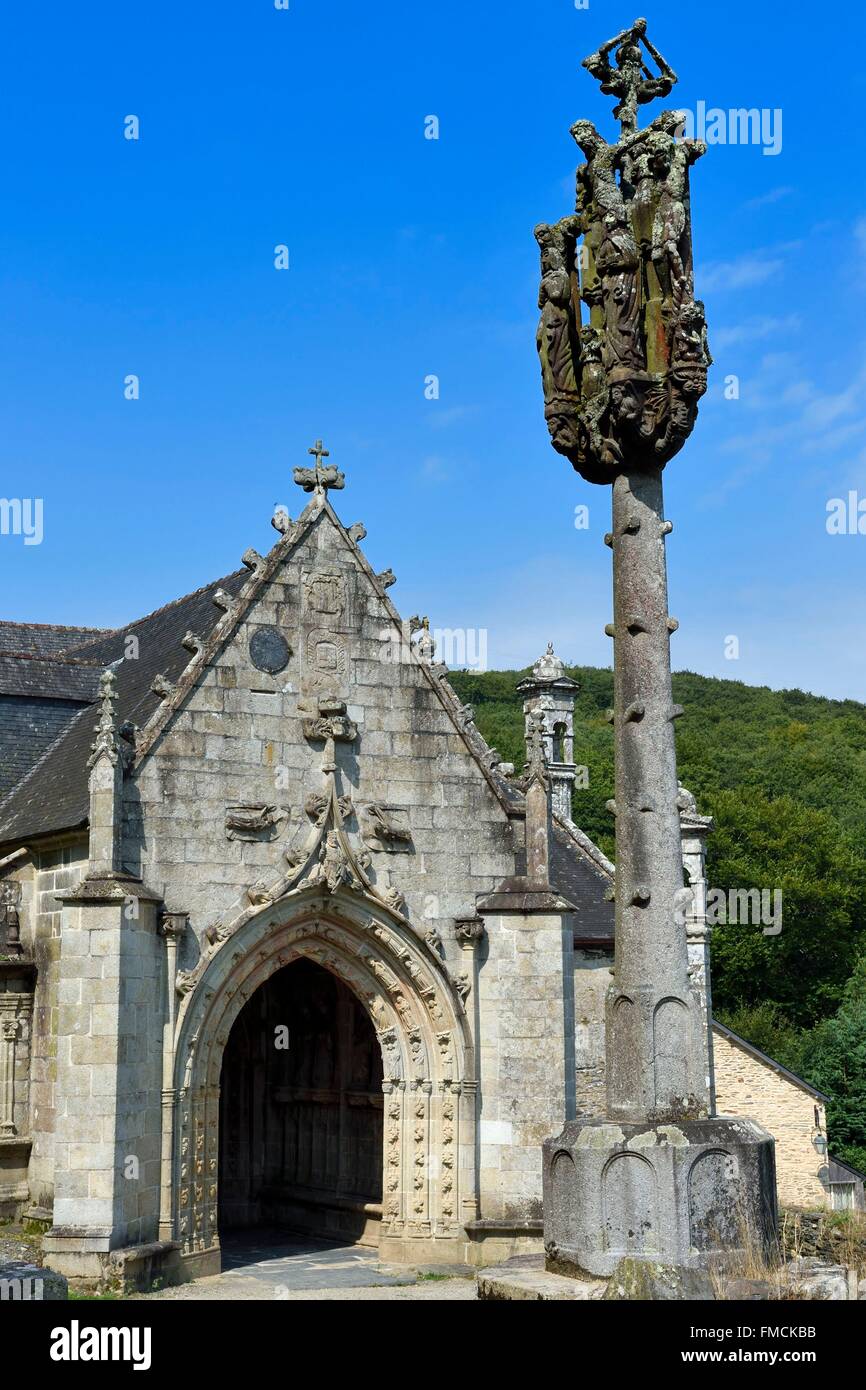 France, Finistere, Saint Herbot, late Gothic Chapel of St. Herbot Stock ...
