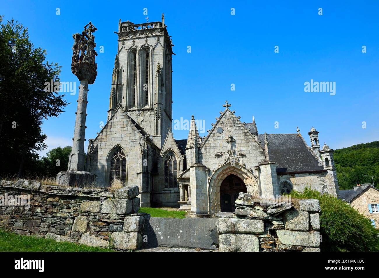 France, Finistere, Saint Herbot, late Gothic Chapel of St. Herbot Stock ...