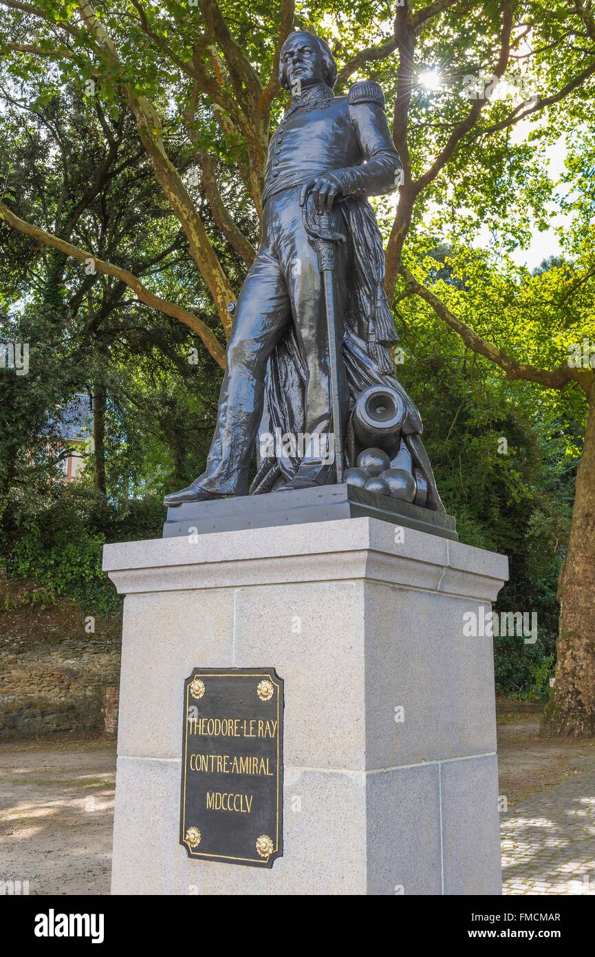 France, Loire Atlantique, Pornic, statue of Theodore Le Ray Stock Photo ...