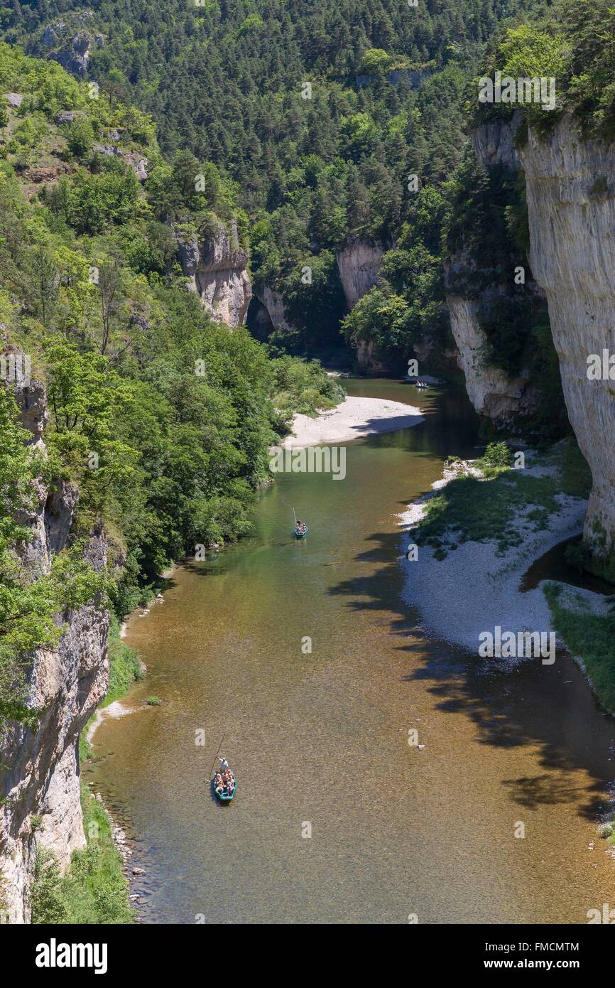 France, Lozere, La Malene, Tarn gorges, down the Tarn river by canoe ...