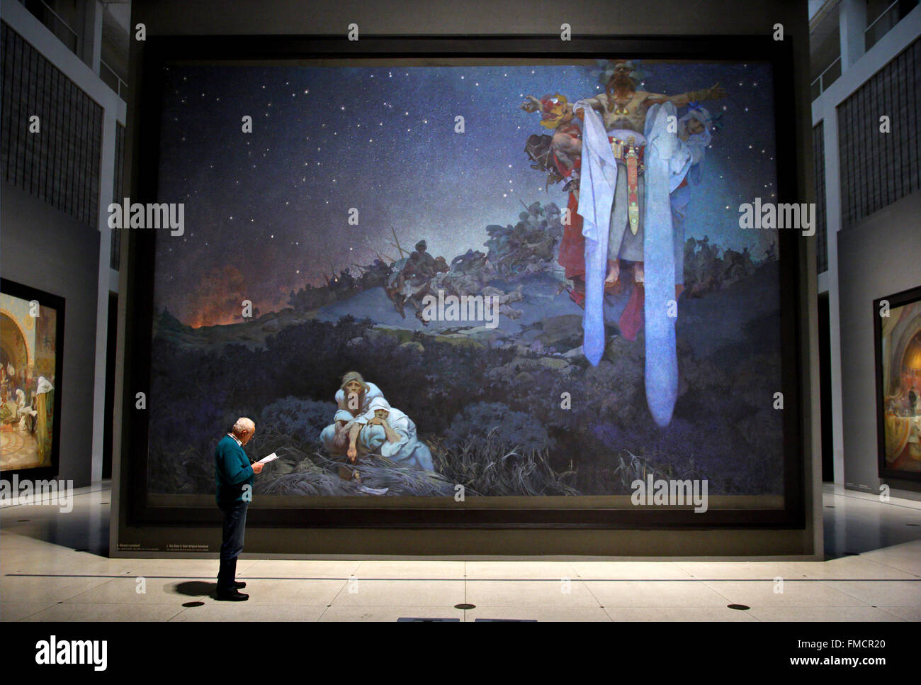 Part of the of the exhibition of the "Slav Epic" ("Slovanska Epopej ...