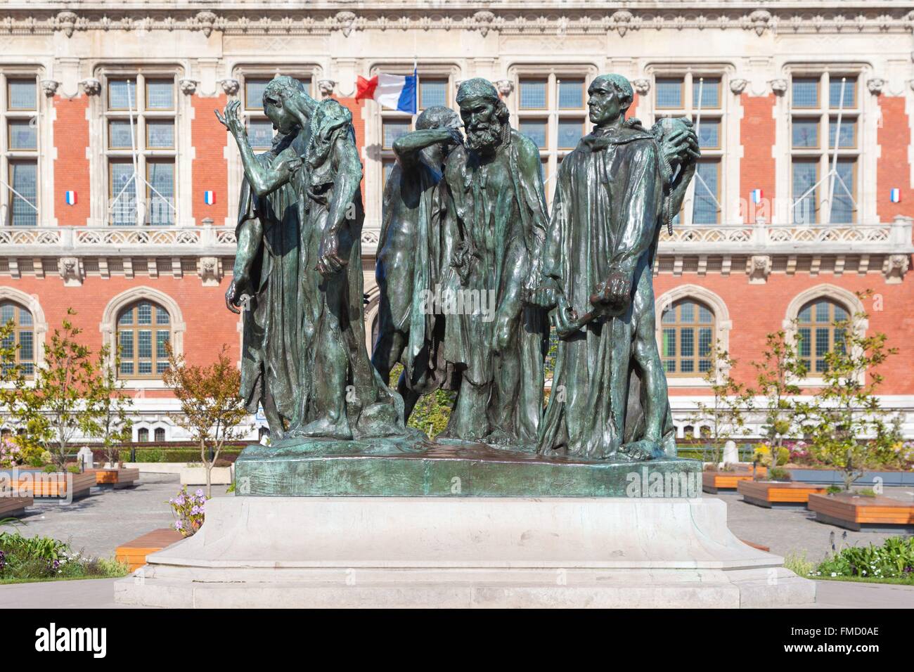 Town hall and the burghers of calais sculpture by rodin hi-res stock ...