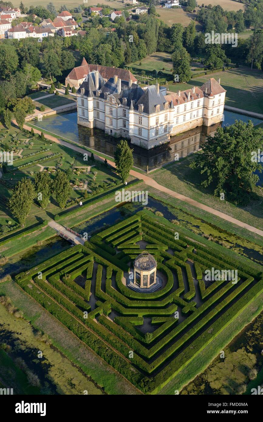 France, Saone et Loire, Cormatin, the castle (aerial view Stock Photo ...