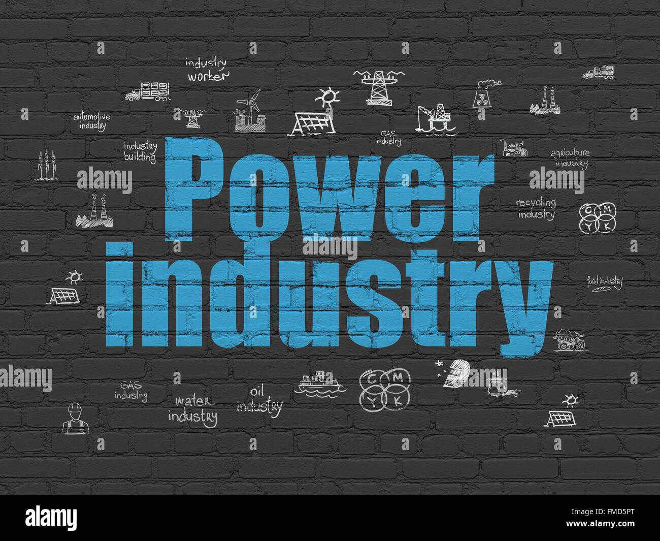 Industry concept: Power Industry on wall background Stock Photo - Alamy