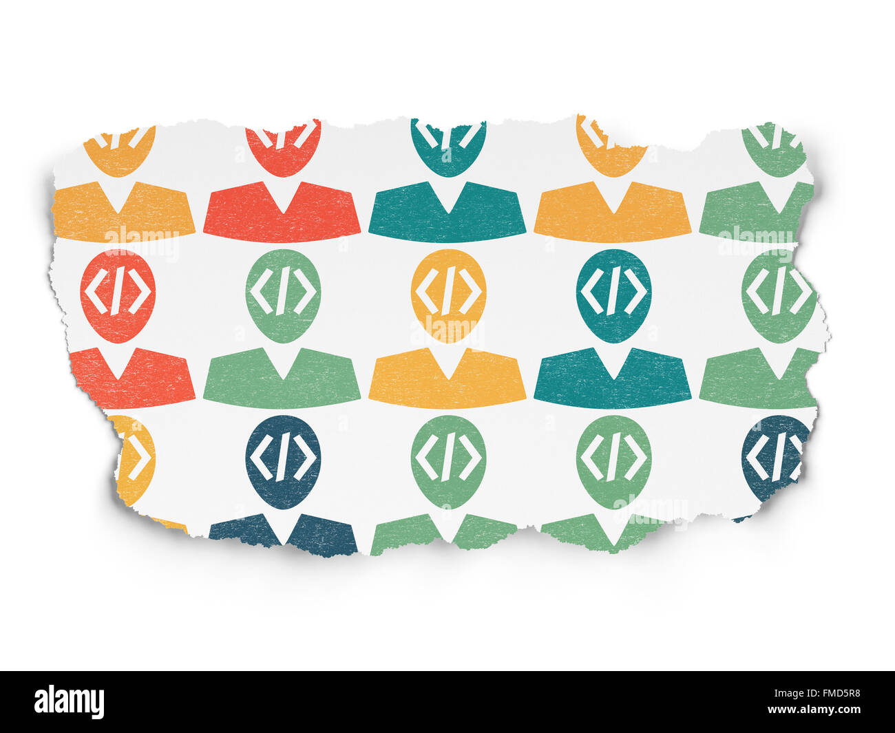 Programming concept: Programmer icons on Torn Paper background Stock Photo - Alamy