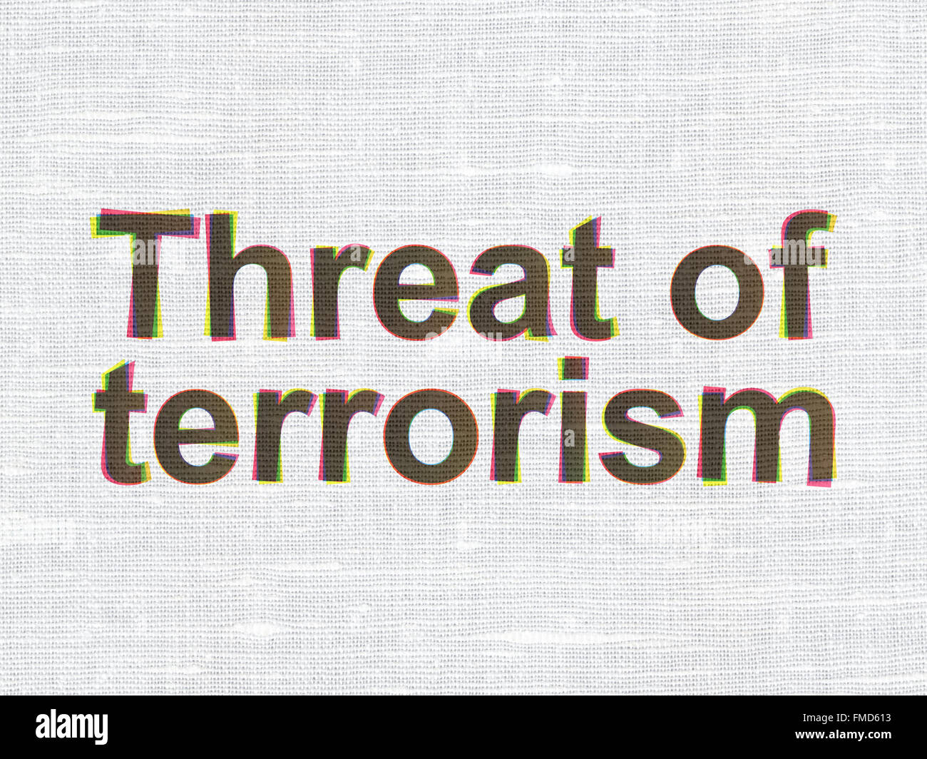 Political concept: Threat Of Terrorism on fabric texture background ...