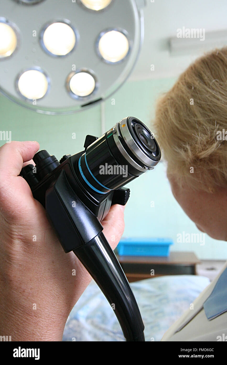 The medical device in a hand at the woman Stock Photo - Alamy