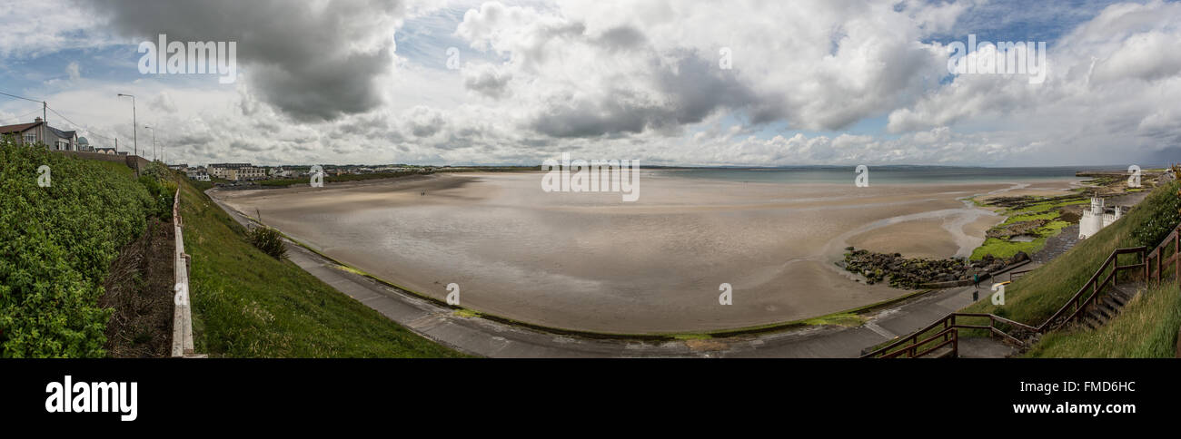 Panorama shot on Enniscrone Beach, Sligo. Showing the crystal clear ...